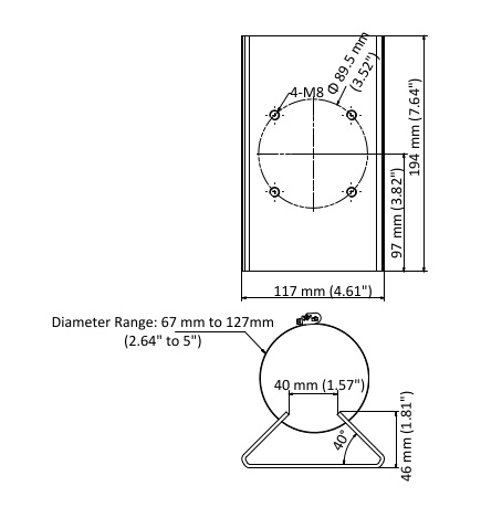 Hikvision DS-1673ZJ-P Horizontal Pole Mount Bracket