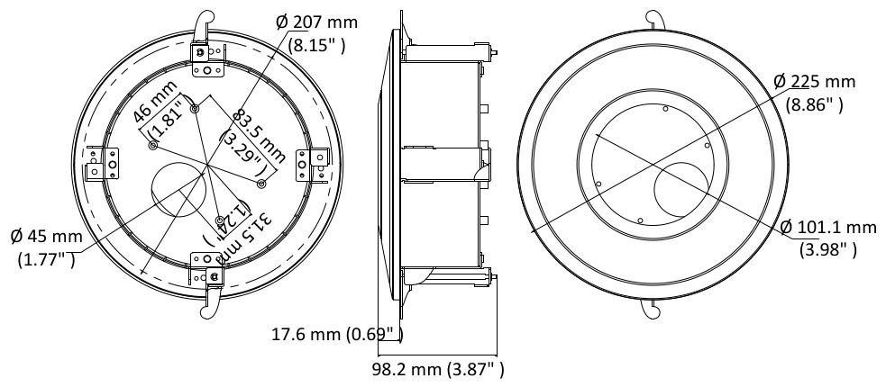 Hikvision DS-1227ZJ-DM37 In-ceiling Mount