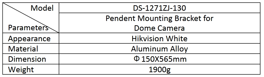 Hikvision DS-1271ZJ-130 Pendant Mount